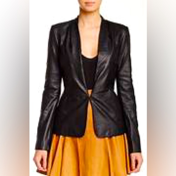 Halston Heritage | Jackets & Coats | Halston Heritage Leather Jacket ...